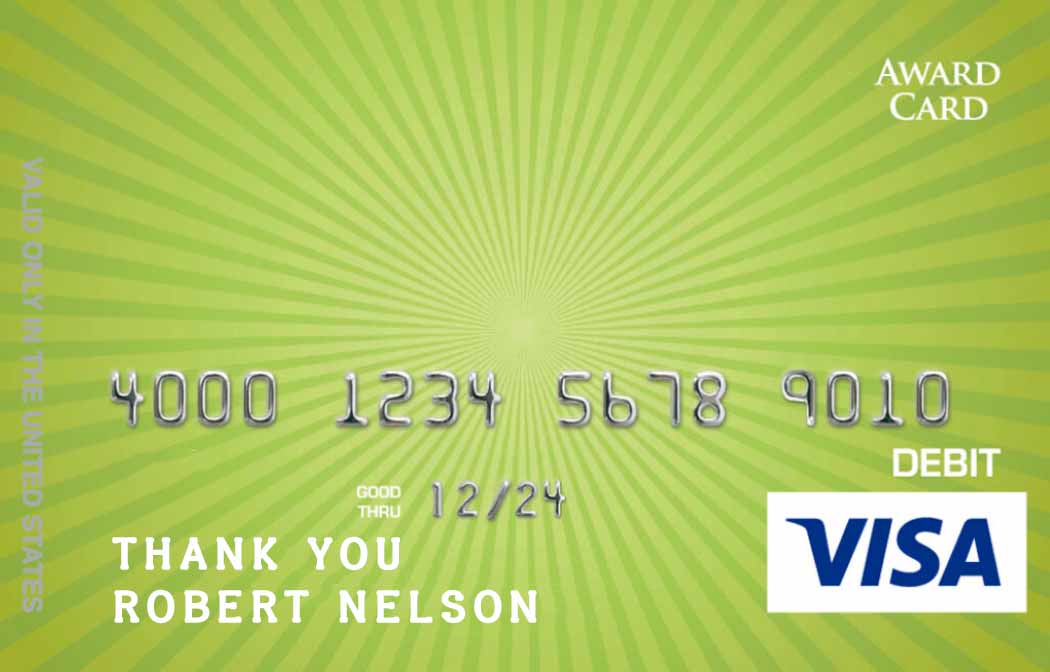 Custom Prepaid Debit Card, Visa Gift Card Designs - Awards2Go