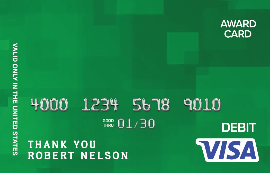 Custom Prepaid Debit Card, Visa Gift Card Designs - Awards2Go