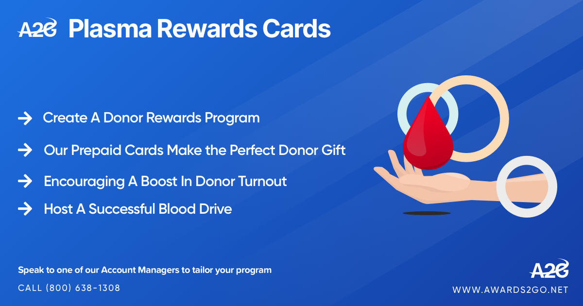Plasma Donation Rewards Cards - Awards2Go